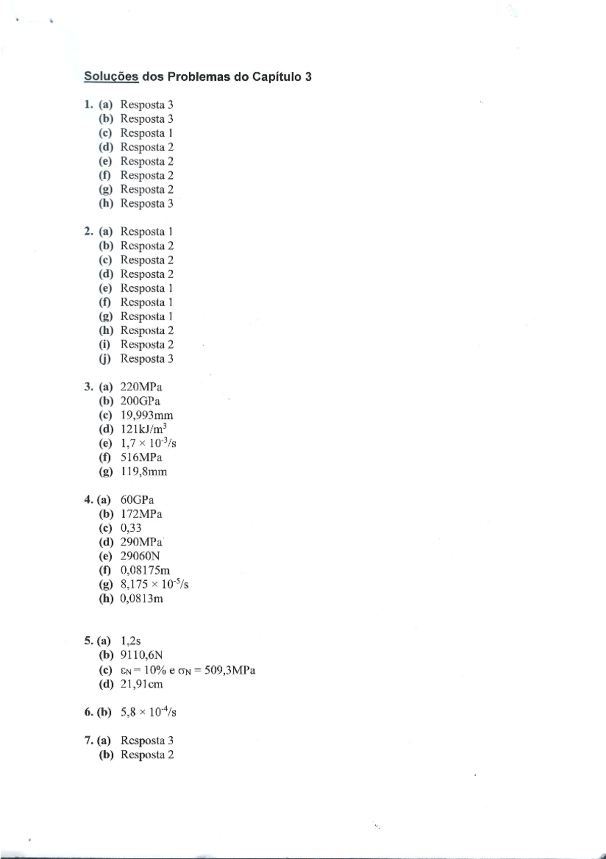 Soluções CMat Cap 3-5 - Material estudo - Ciência de Materiais - Studocu