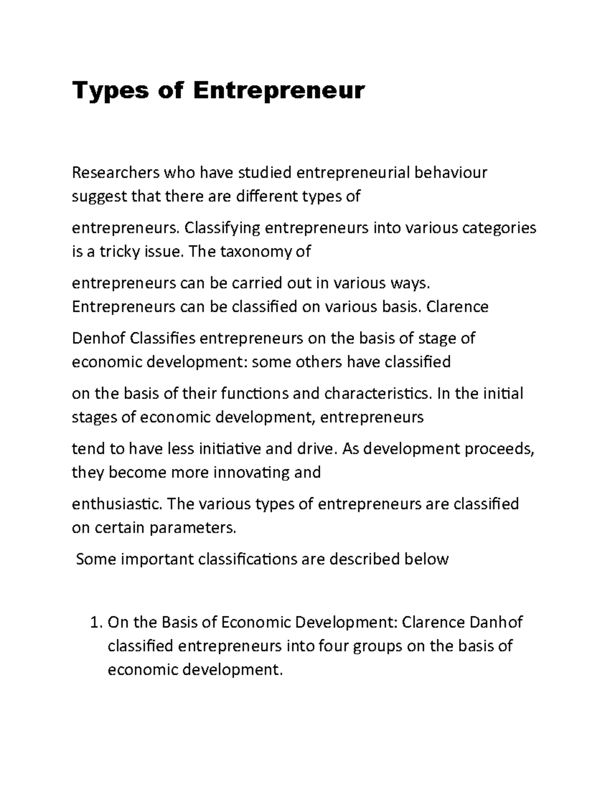 Entrepreneur 4 - Types of Entrepreneur Researchers who have studied ...