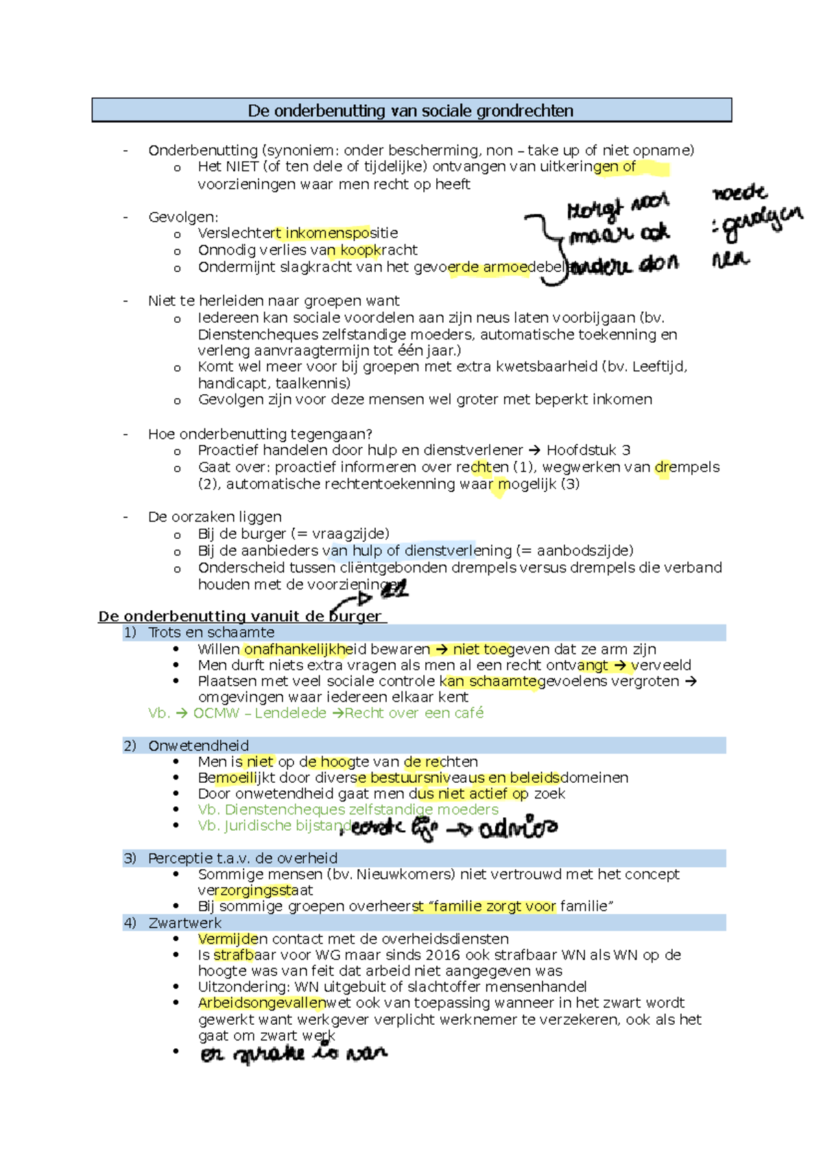 Sociale grondrecht H2 en H3 - De onderbenutting van sociale ...