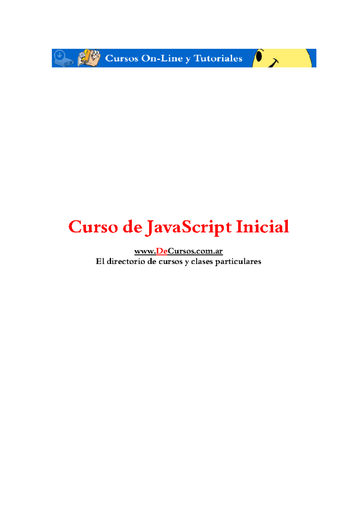 Manual Java Script Curso De Javascript Inicial El Directorio De Cursos Y Clases