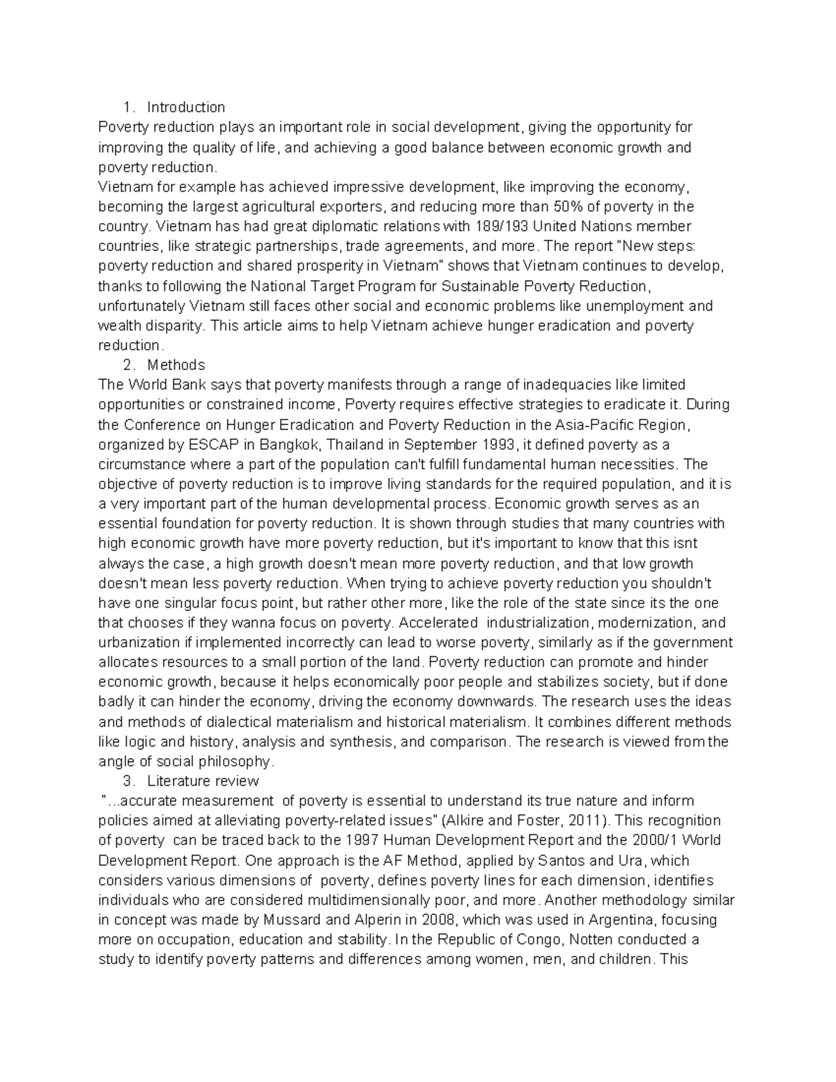 Strategies for poverty reduction to meet the requirements of ...