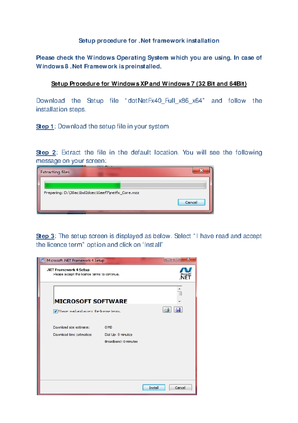 Setup Procedure For Dot Net - Setup procedure for .Net framework ...