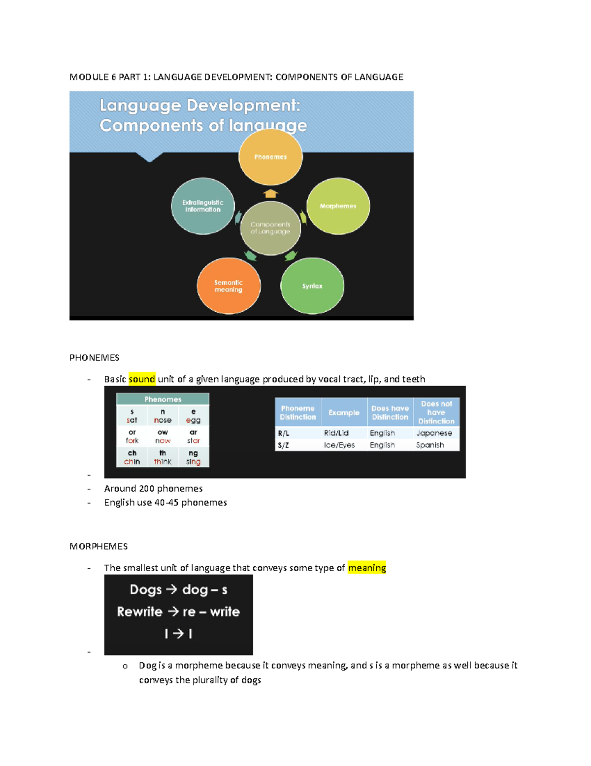 Module 5 - Language Development - MODULE 6 PART 1: LANGUAGE DEVELOPMENT ...