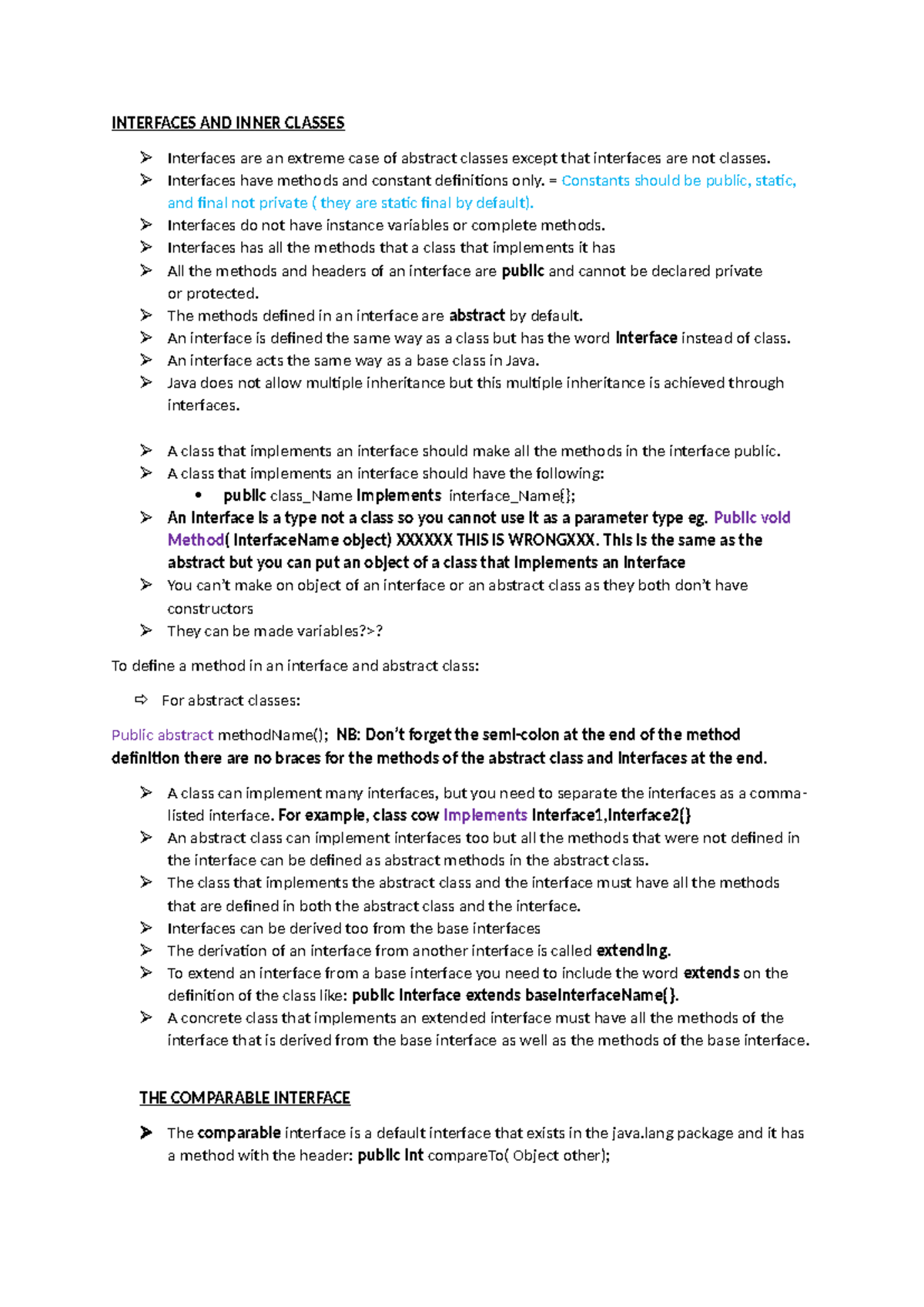 Interfaces and inner classes - INTERFACES AND INNER CLASSES Interfaces ...