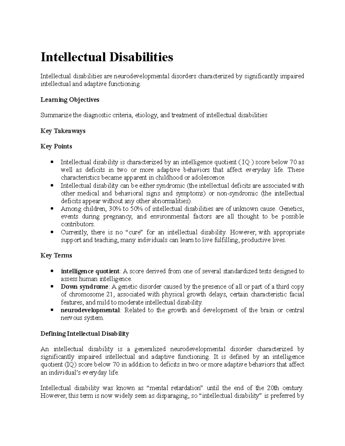 Intellectual Disabilities - Intellectual Disabilities Intellectual ...