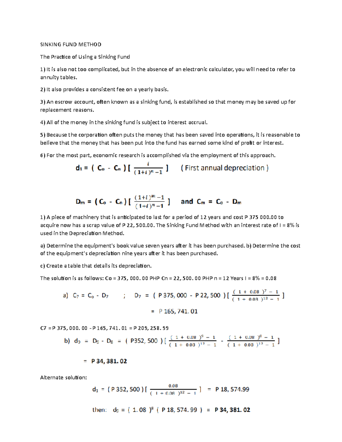 Sinking FUND Method - SINKING FUND METHOD The Practice of Using a ...