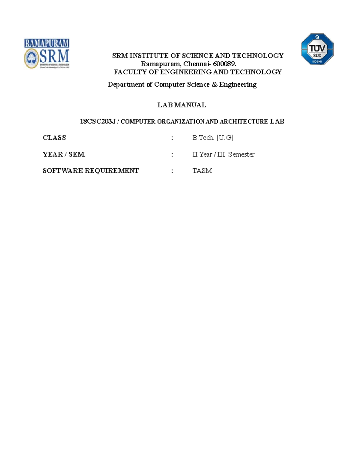 COA Lab Manual 10 - CONTAINS most of the important questions and ...