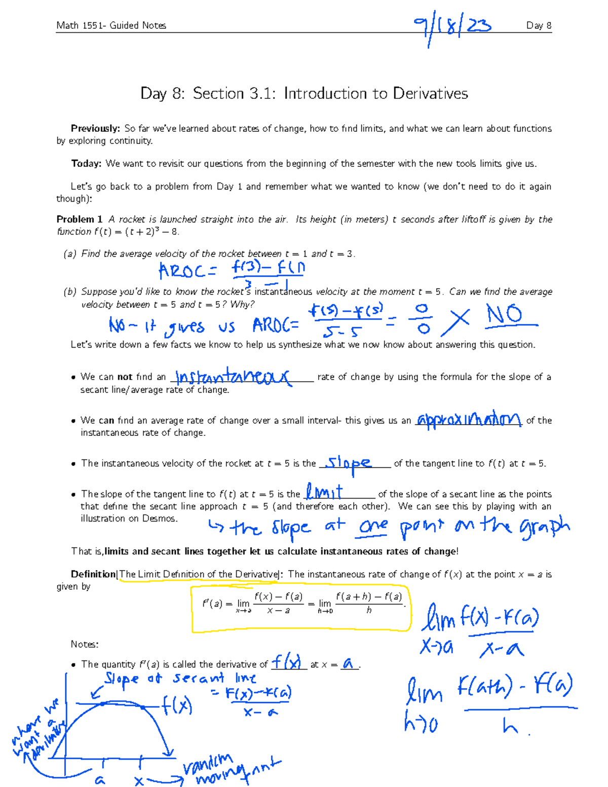 Day 8 - Day 8 skeletal notes filled in - Day 8: Section 3: Introduction ...