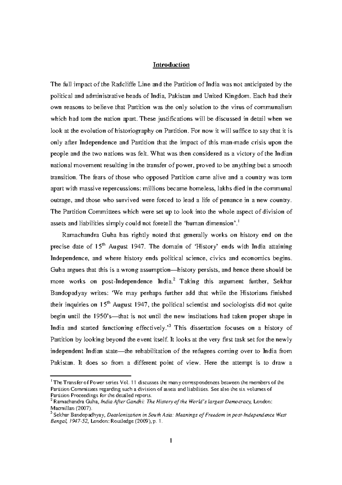 06 introduction - Introduction The full impact of the Radcliffe Line ...