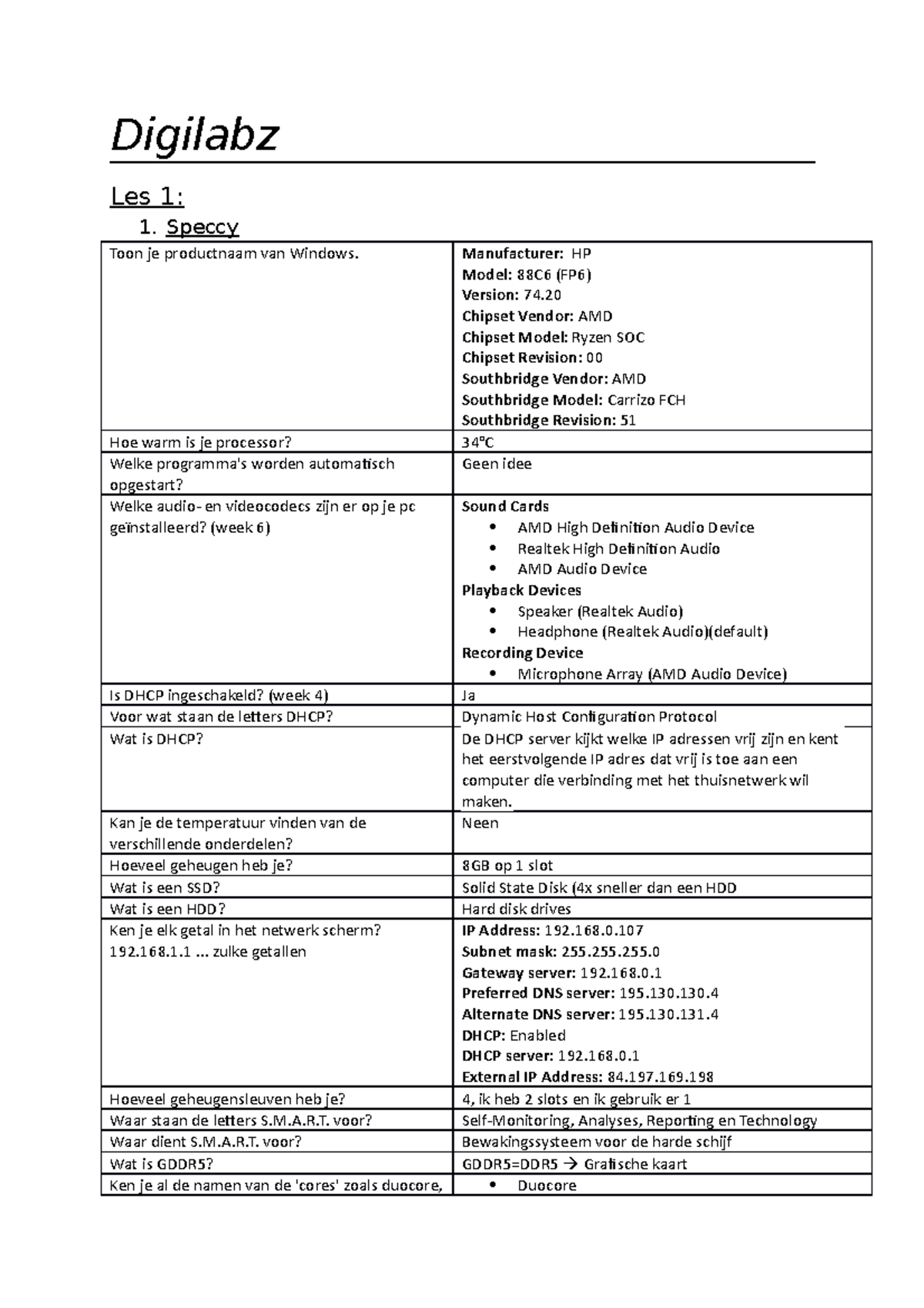 Digilabz - Digilabz Les 1: 1. Speccy Toon je productnaam van Windows ...