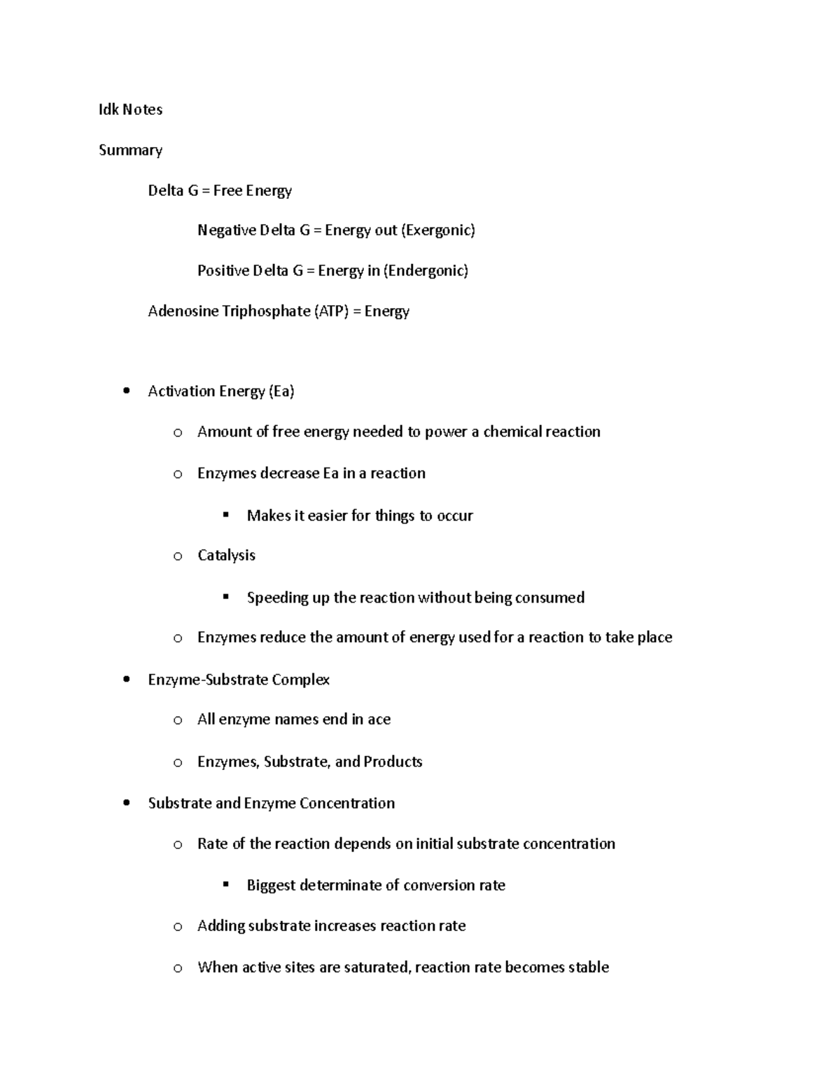 Unit 3 Notes - About bio unit 3 - Idk Notes Summary Delta G = Free ...