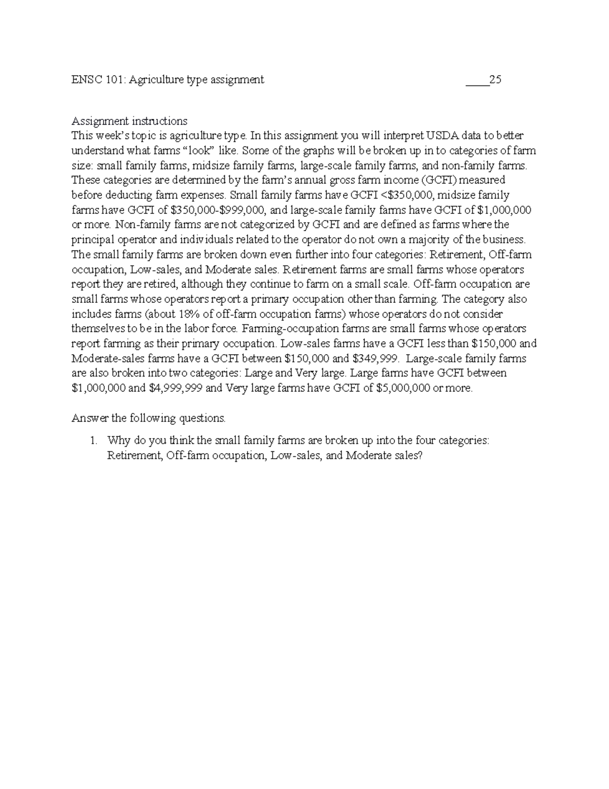 Ag type assignment - agricultural types - ENSC 101: Agriculture type ...