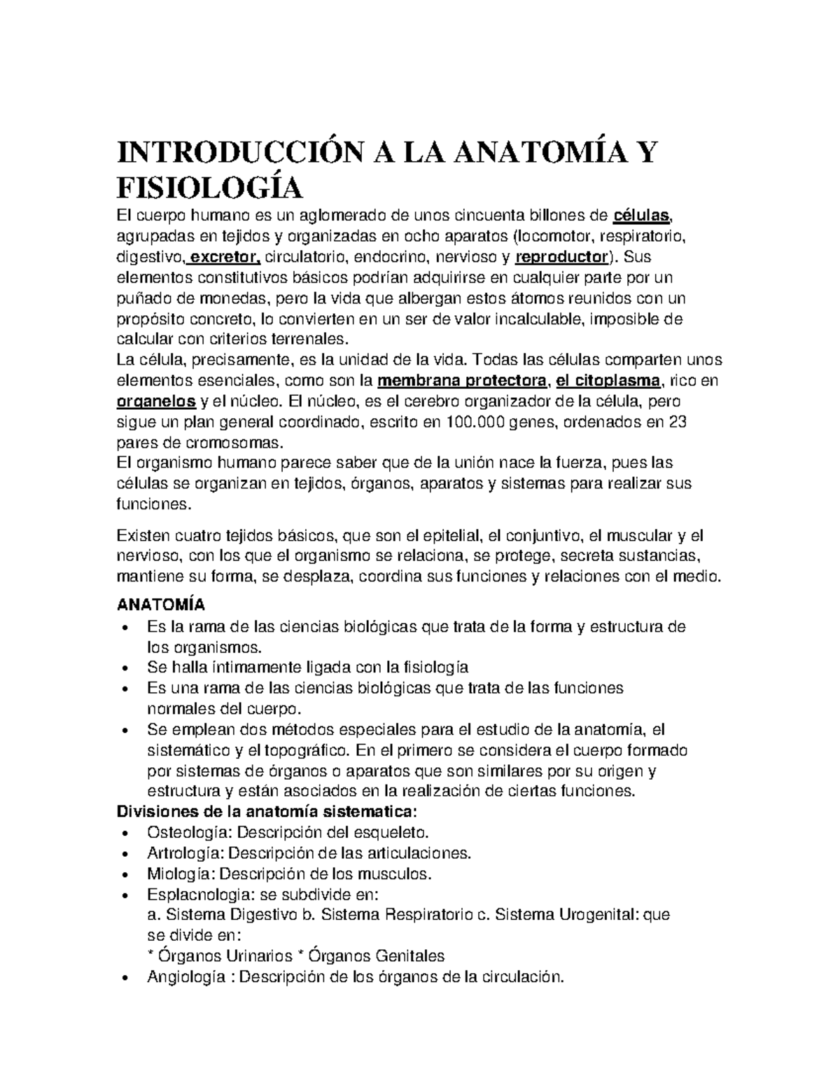 Introducción A La Anatomía Y Fisiología Premedico Introducción A La