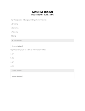 Machine Design 3 - MACHINE DESIGN MECHANICAL ENGINEERING - Studocu