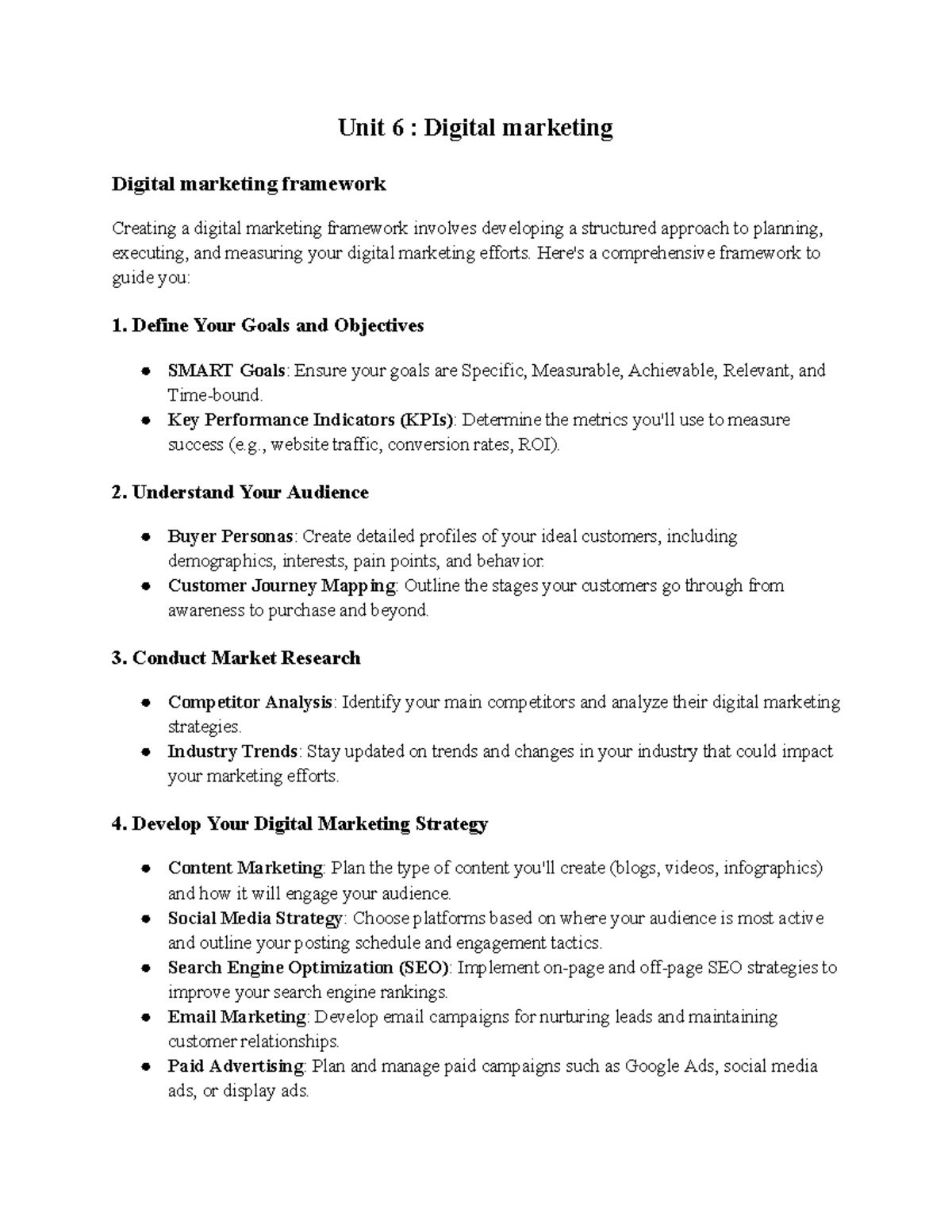 Unit 6 - Provide manual solution - Unit 6 : Digital marketing Digital ...