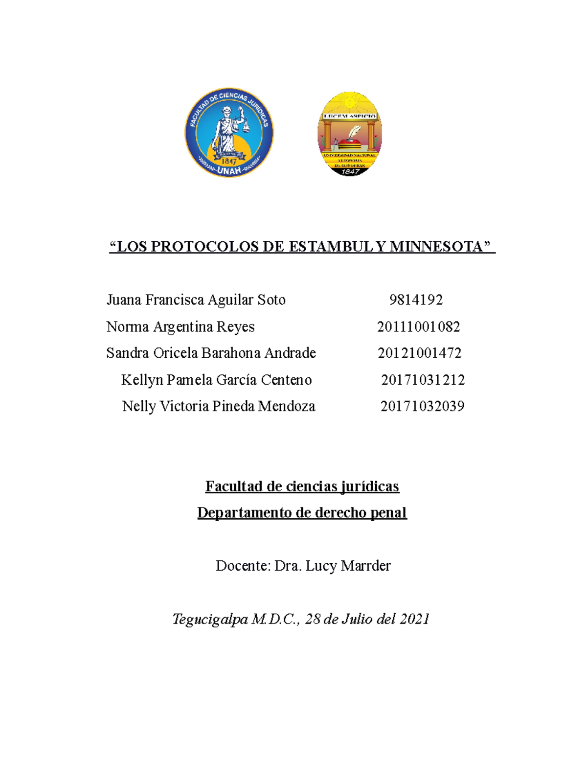 Protocolo de estambull y minnesota - “LOS PROTOCOLOS DE ESTAMBUL Y ...