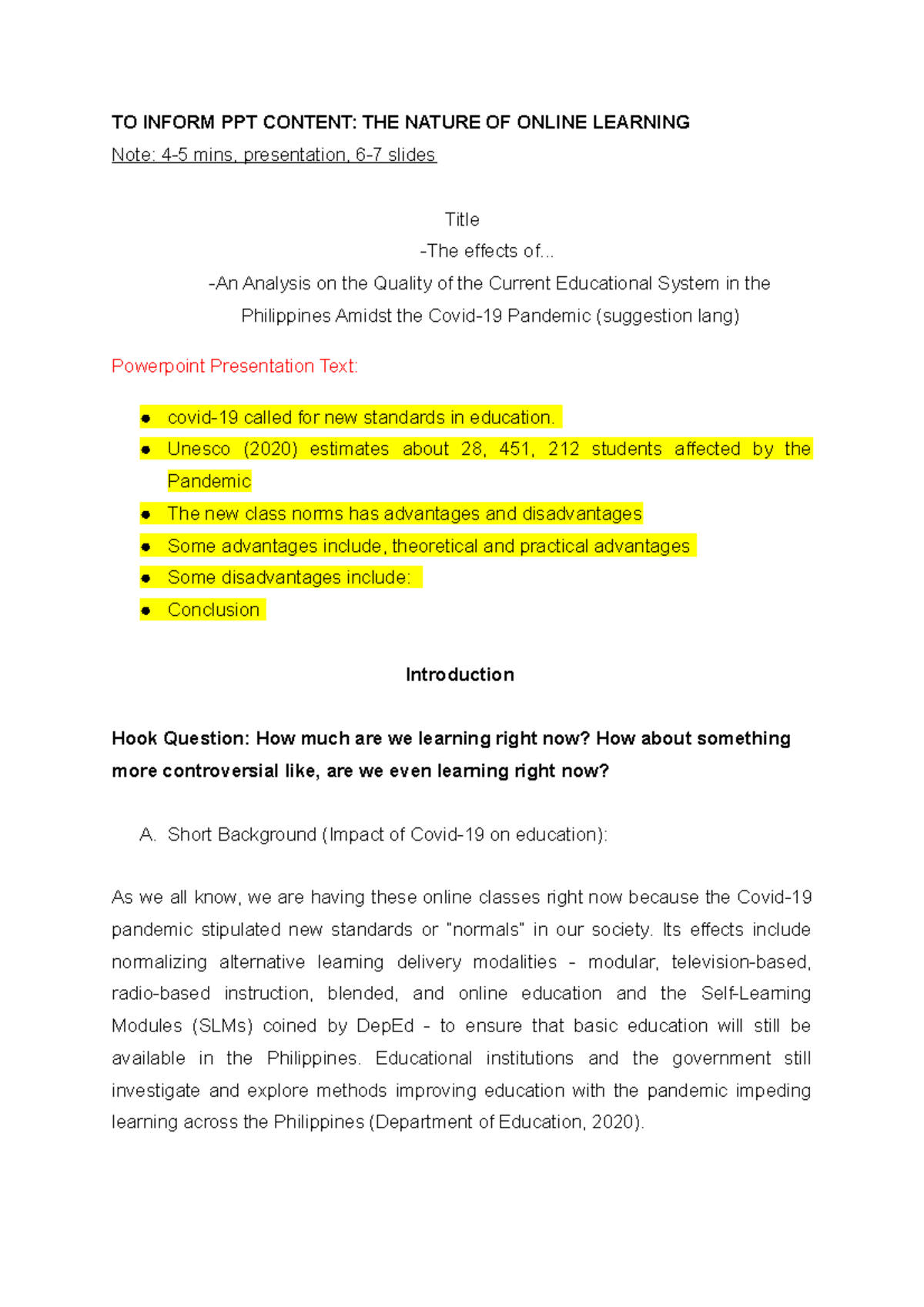 [Gepcomm] TO Inform - TO INFORM PPT CONTENT: THE NATURE OF ONLINE ...