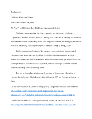 HCM-400 Milestone 4 - Morgan Southern New Hampshire University HCM-400 ...