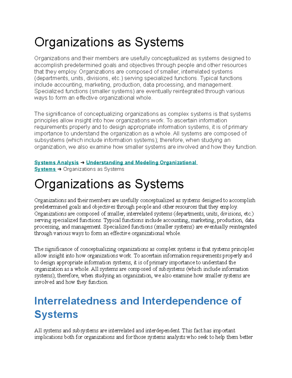 Chapter 2 - RESEARCH - Organizations as Systems Organizations and their ...