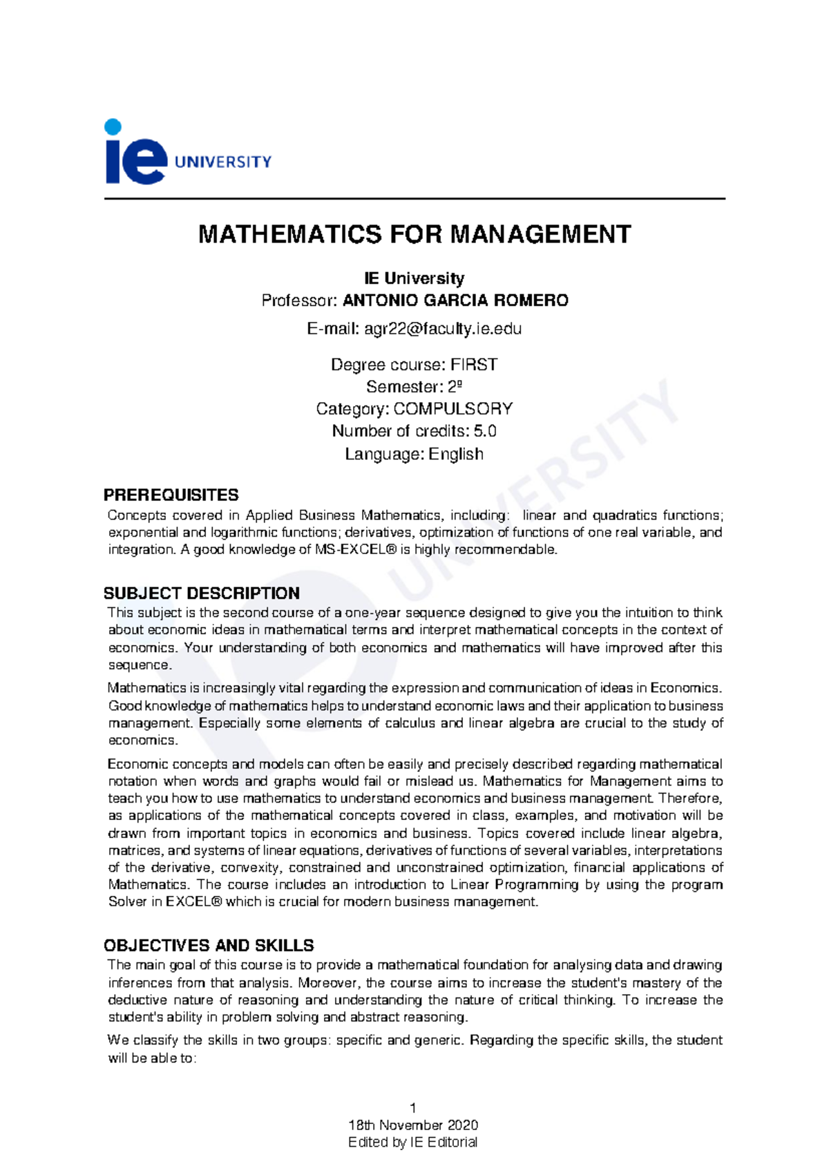 1st year 2nd sem mathematics for management antonio garcia romero ...