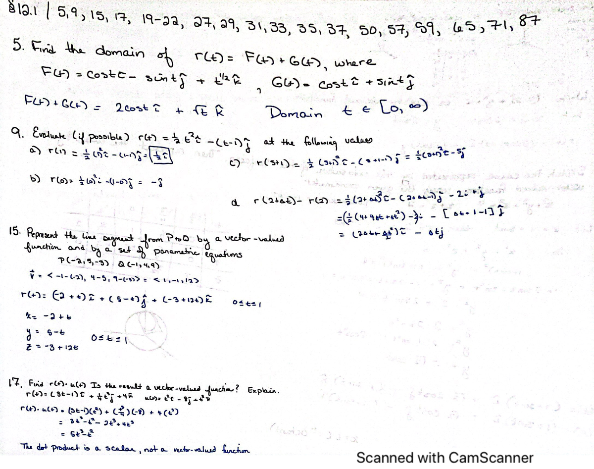 Calculus 3 12.1 hw - Each week there is assigned hw and she assigns ...