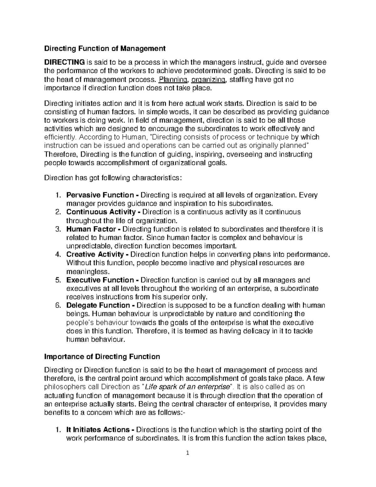 Directing Function of Management -Fayol Henry - Directing Function of ...
