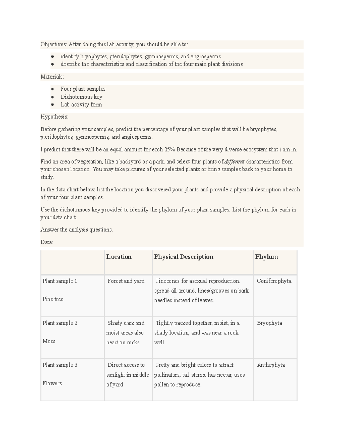 Objectives After doing this lab activity, you should be able to ...