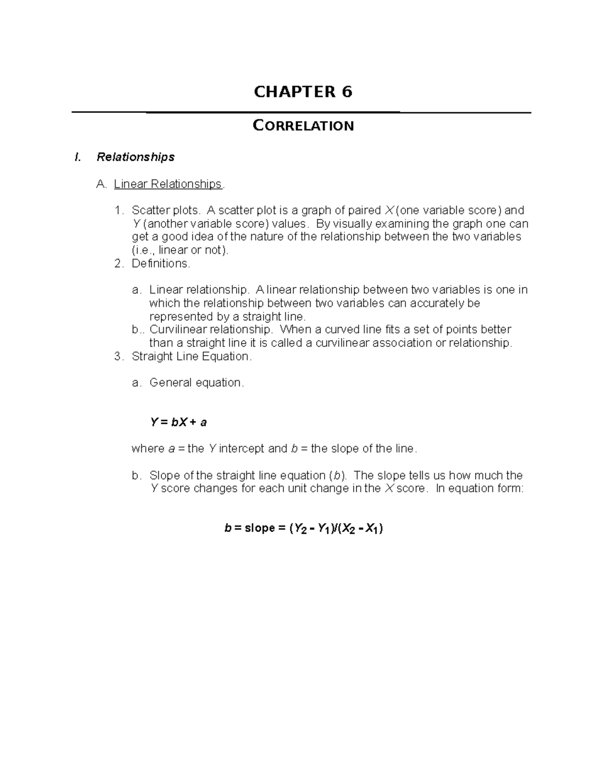 Chapter six outline - Psych Stats - CHAPTER 6 CORRELATION I ...