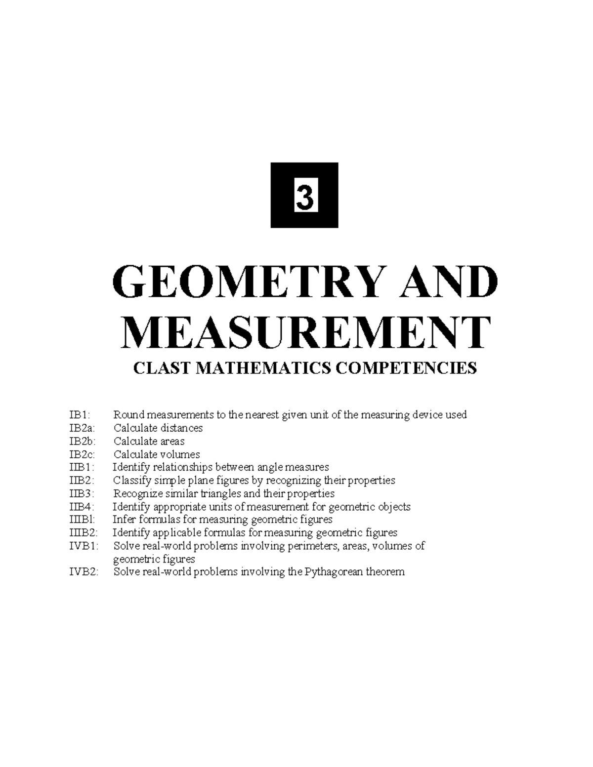 GEOMETRY AND MEASUREMENT Lecture Notes 3 GEOMETRY AND MEASUREMENT GEOMETRY AND MEASUREMENT Lecture Notes 3 GEOMETRY AND MEASUREMENT