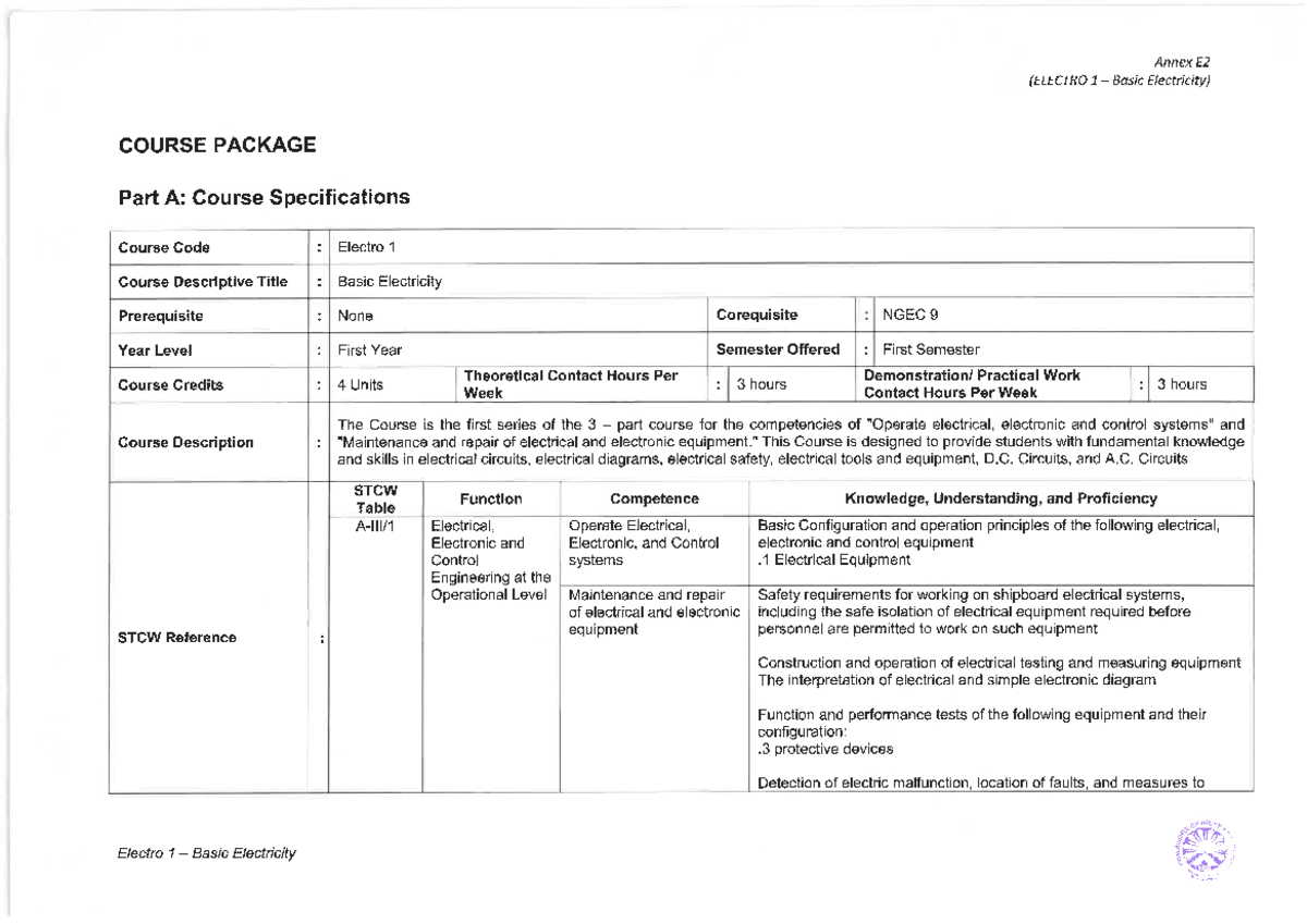 Jcmmc 01 annex e2 - marine transportation - Studocu
