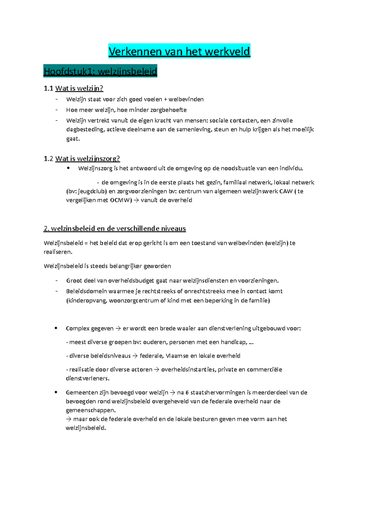 H1 - H1 toegankelijkheid - Verkennen van het werkveld Hoofdstuk1 ...