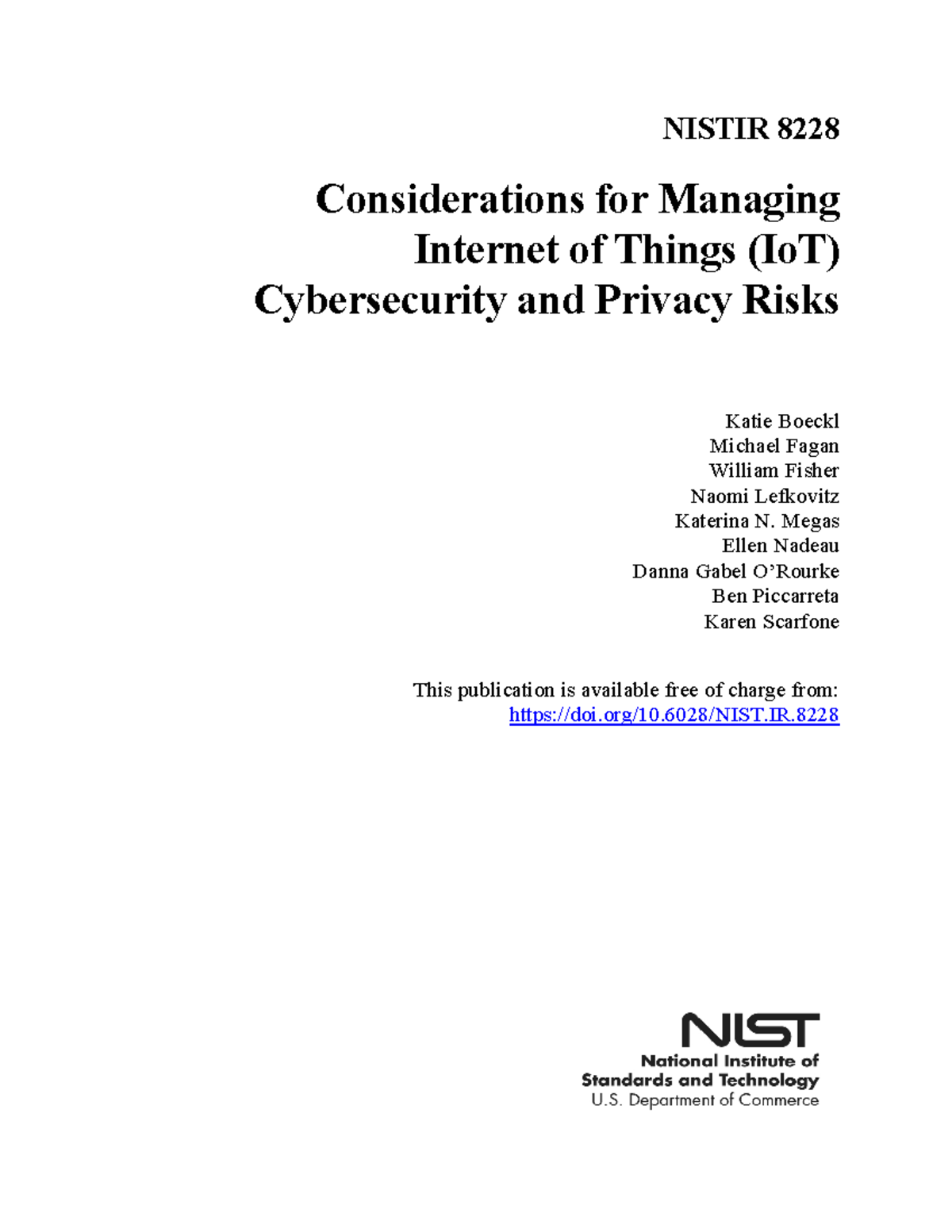 Cyber Security And Privacy Risks - NISTIR 8228 Considerations for ...