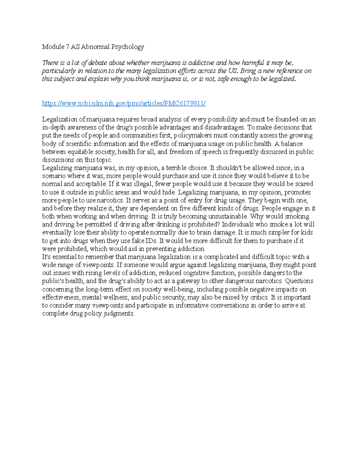 Module 7 AS - Module 7 AS Abnormal Psychology There is a lot of debate ...