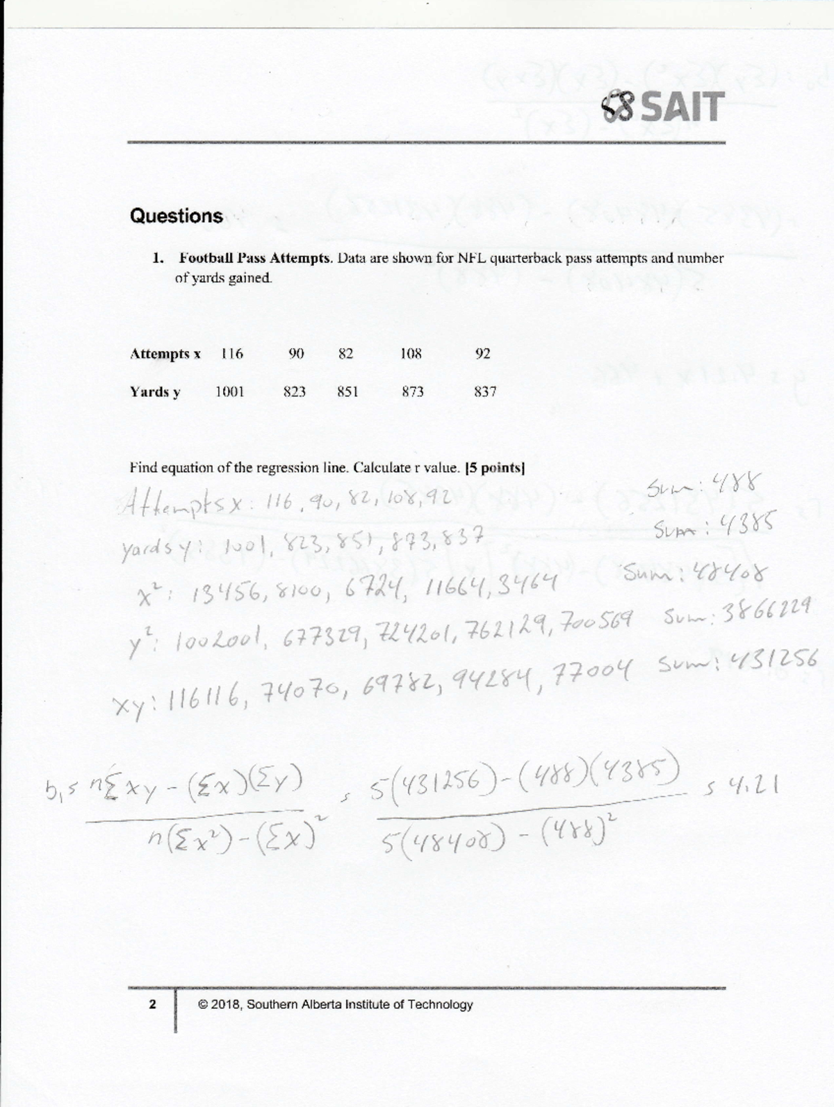 IMG 2018 0712 0001 copy - Questions 1. Football Pass Attempts. Data are ...