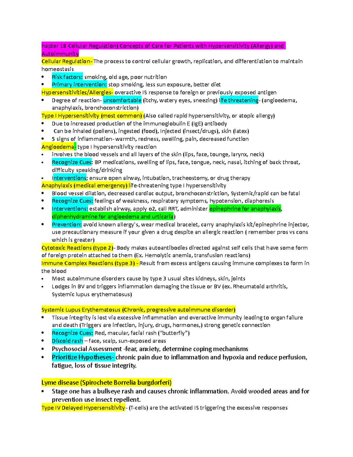 Ex AM 2 Notes MED Surge CHP ^J18^J19^J30^J36 AND Hypertension IN ATI ...