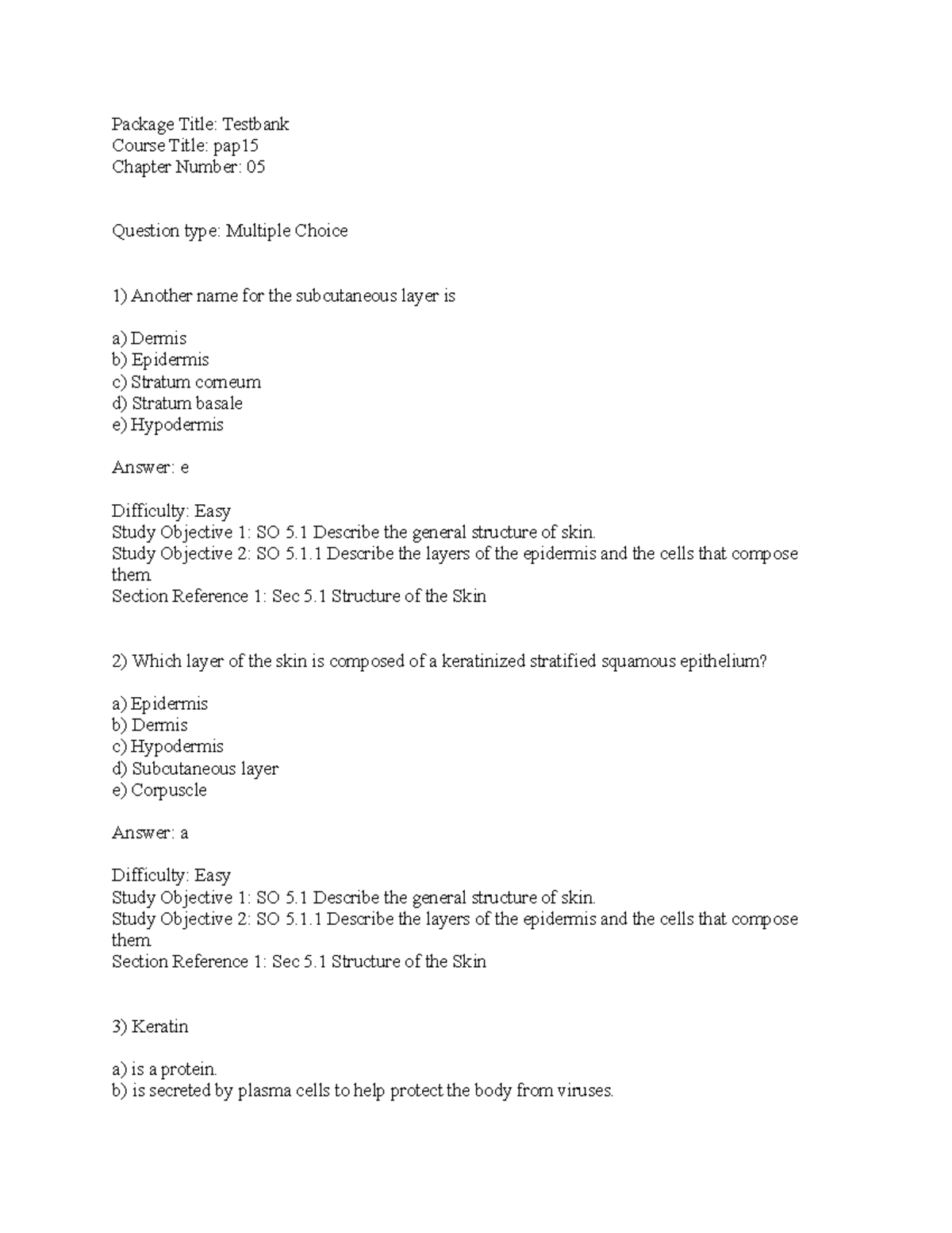 Sample/practice exam 2018, questions and answers - Package Title ...