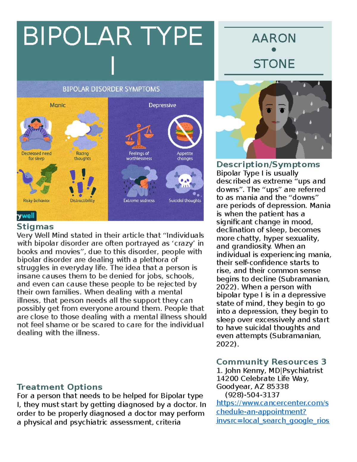 Mental Health Flyer - sasdfasdf - BIPOLAR TYPE I AARON STONE Stigmas ...