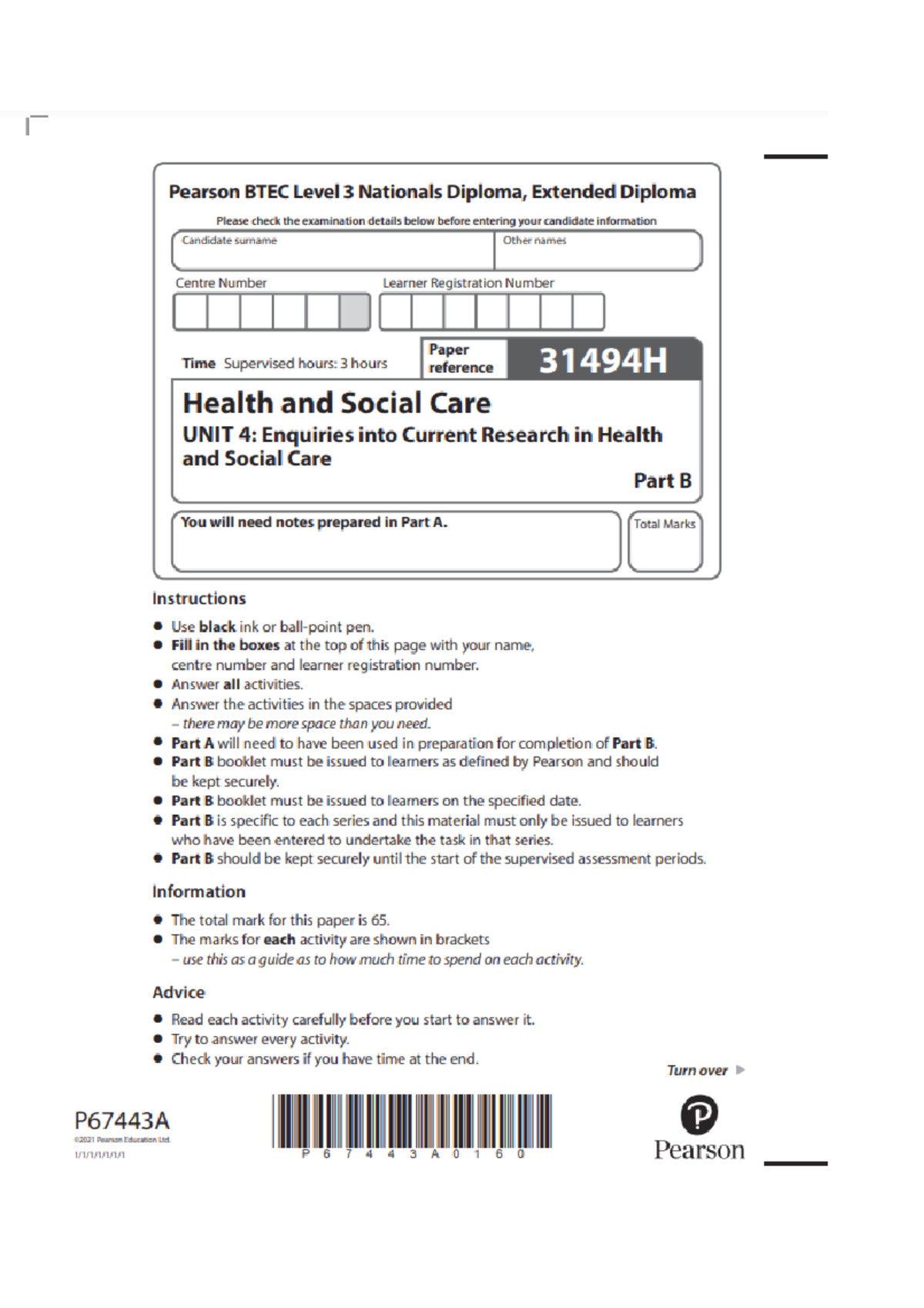 Unit 4 October 2023 - Mock Exam Paper - B3XHEF - Ethical issues ...