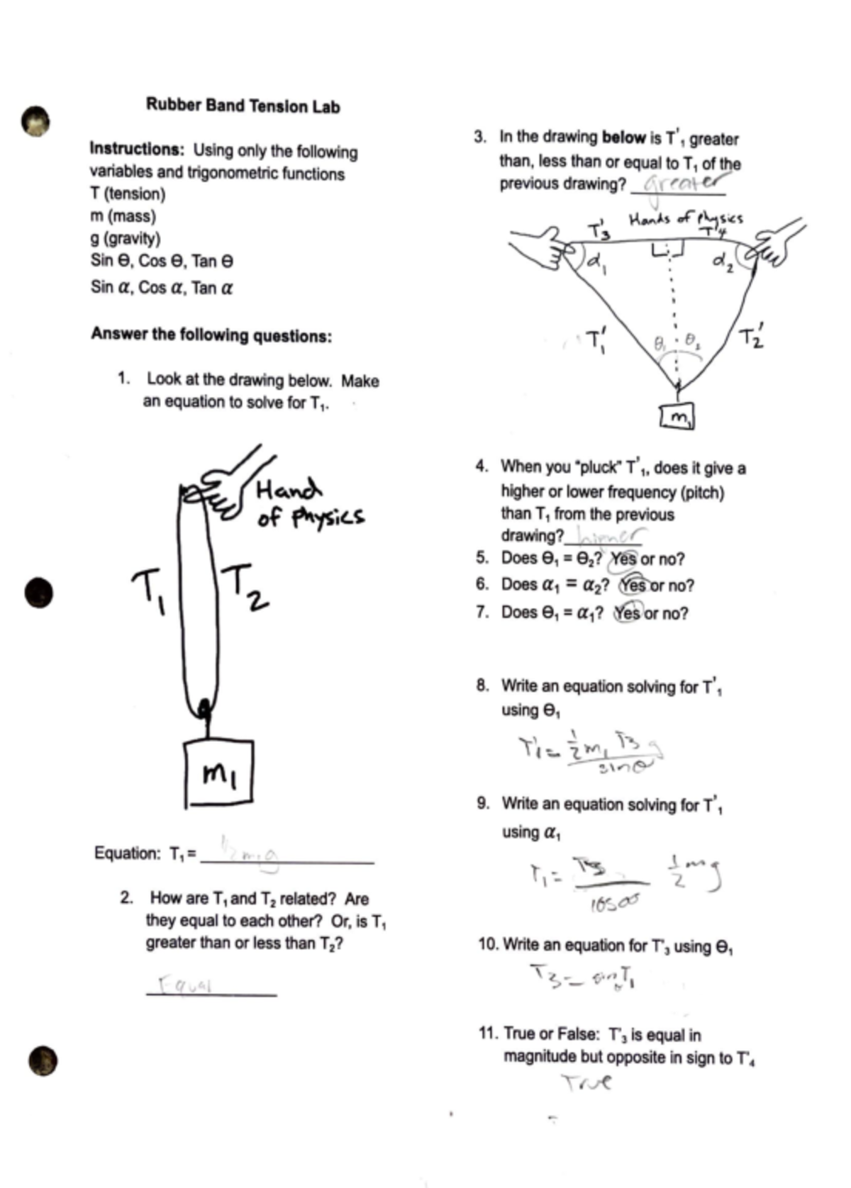 Adobe Scan Oct 18, 2023 - Notes - 0 • • Rubber Band Tension Lab ...