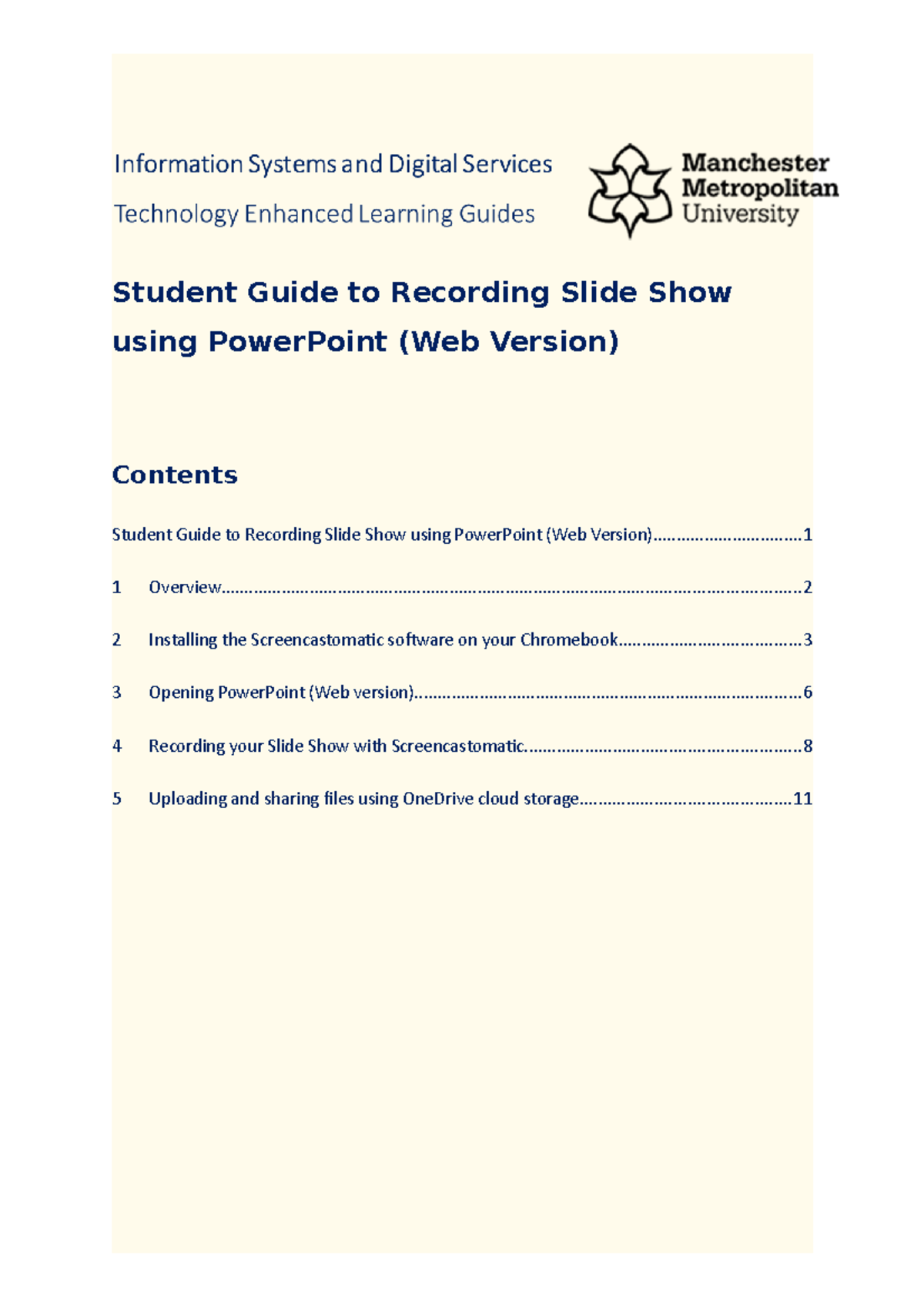 Power Point Screencasting guide for students using web based Power Point (including Chromebook ...