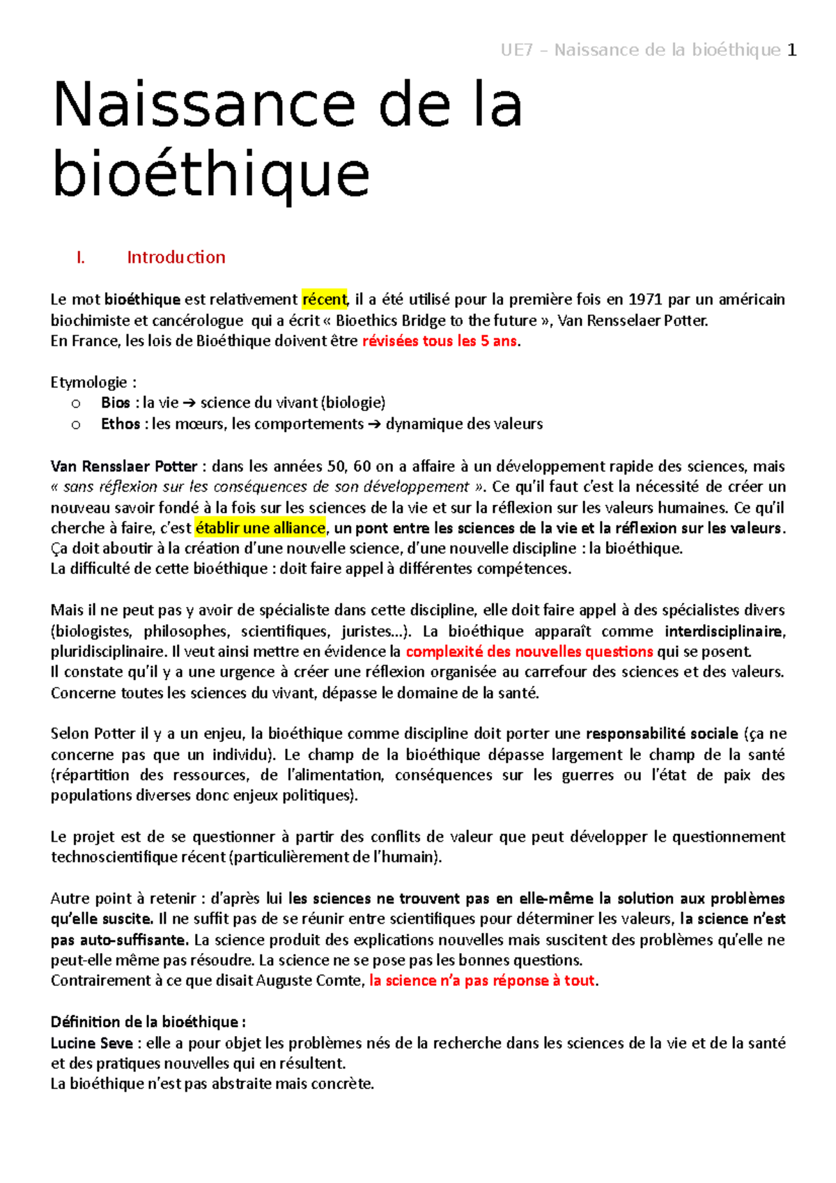 Naissance de la bioéthique - Introduction Le mot bioéthique est ...