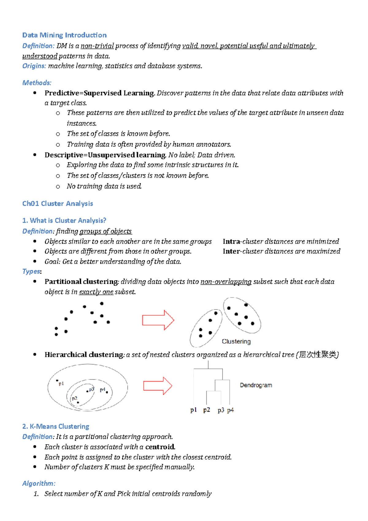 Data Mining Notes Chapter 1 Data Mining Introduction Definition Dm Is A Non Trivial Process