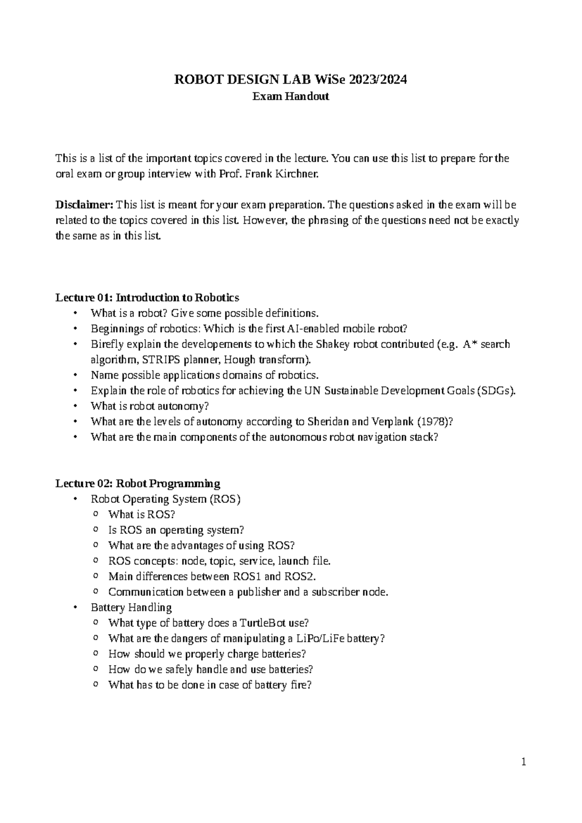 RDL-Exam-Handout - handout - ROBOT DESIGN LAB WiSe 2023/ Exam Handout This is a list of the ...
