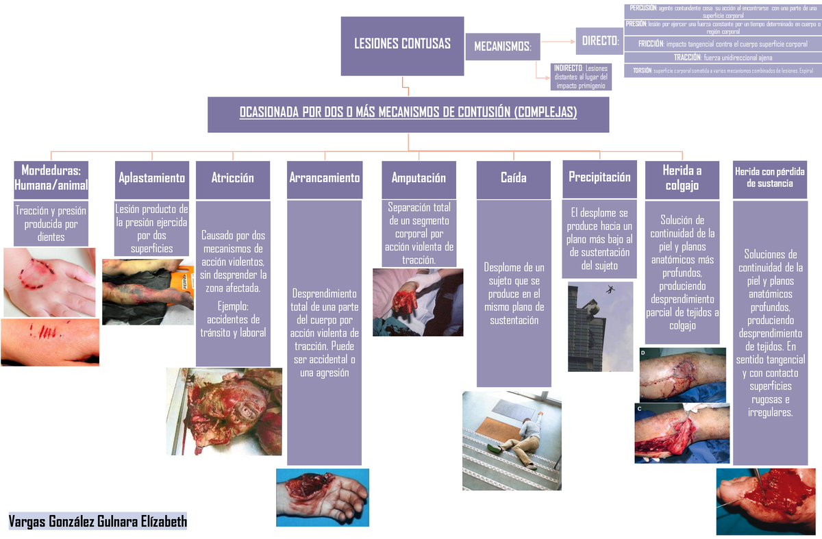 Lesiones Contusas - MAPA CONCEPTUAL - LESIONES CONTUSAS OCASIONADA POR ...