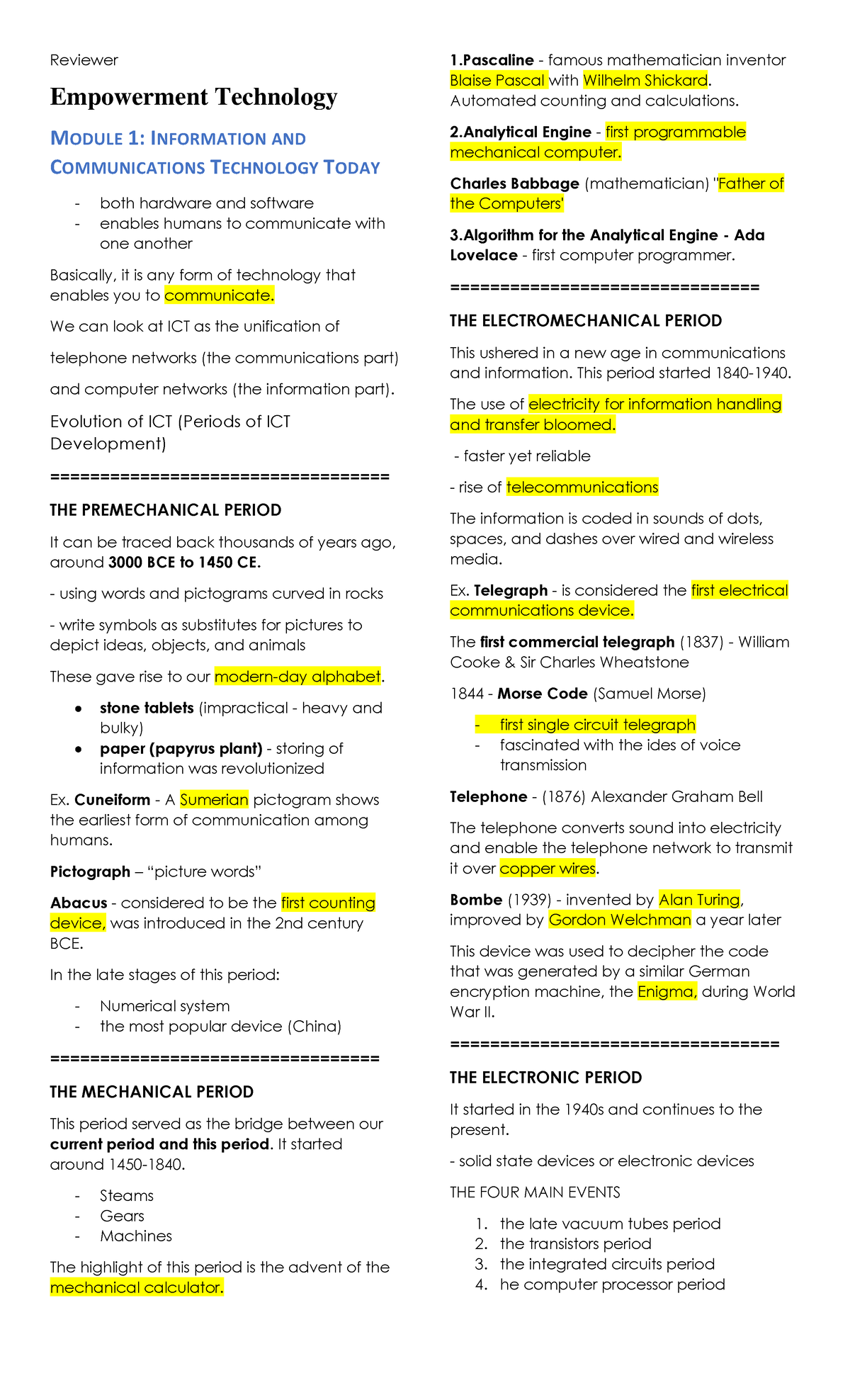 Empowerment Technology Reviewer - Reviewer Empowerment Technology ...