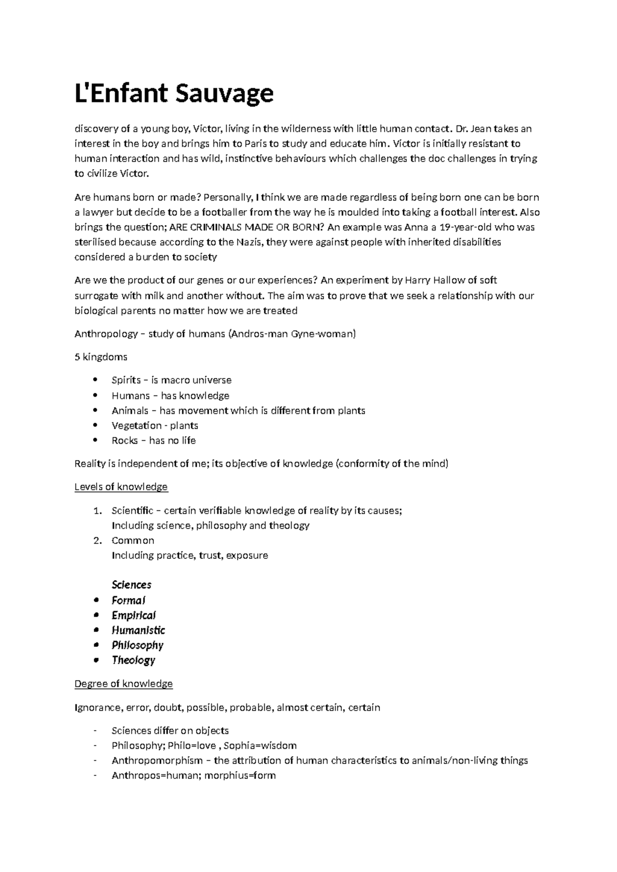 The savage child - critical thinking - L'Enfant Sauvage discovery of a ...