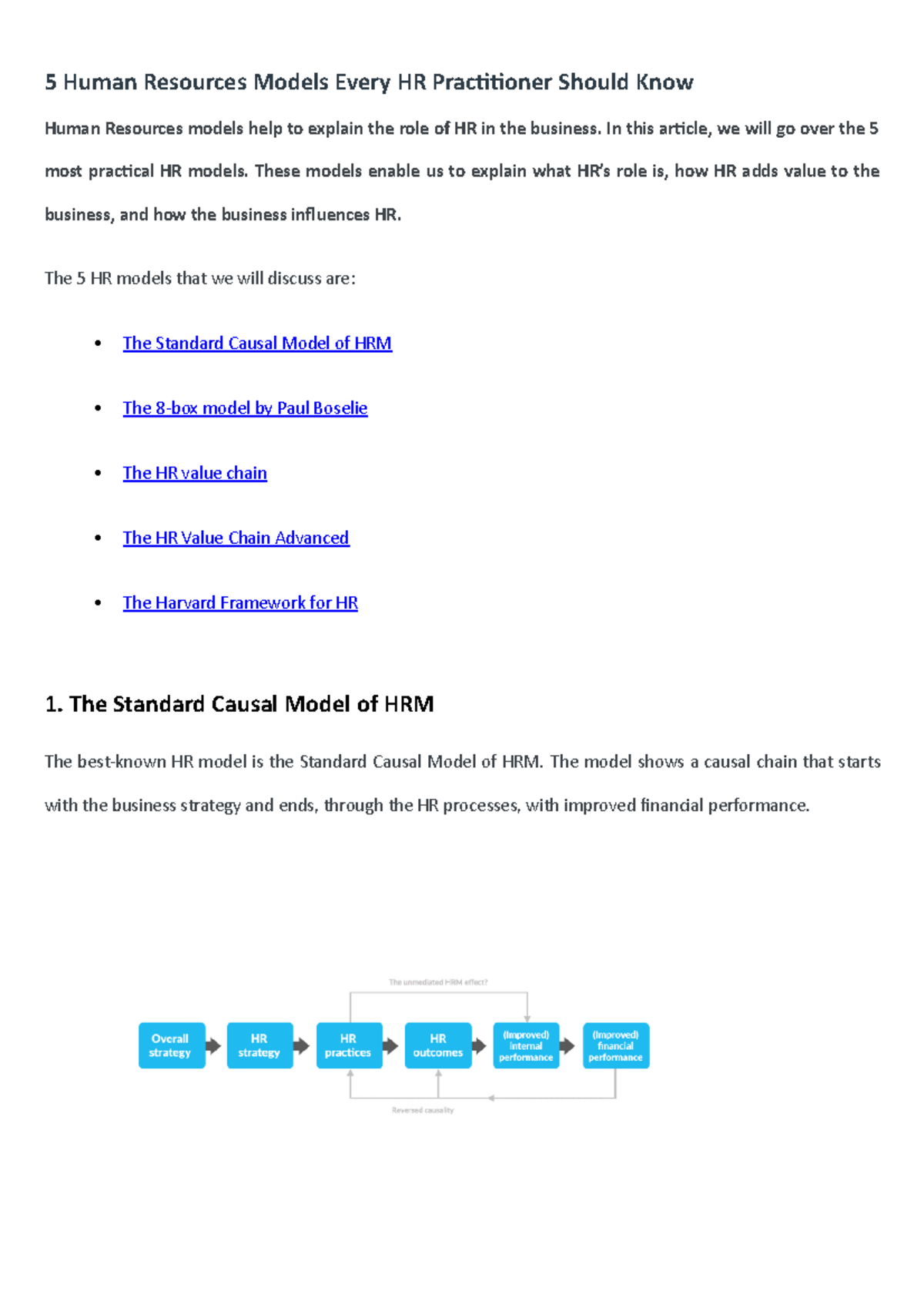 5 Human Resources Models Every HR Practitioner Should Know - In this ...