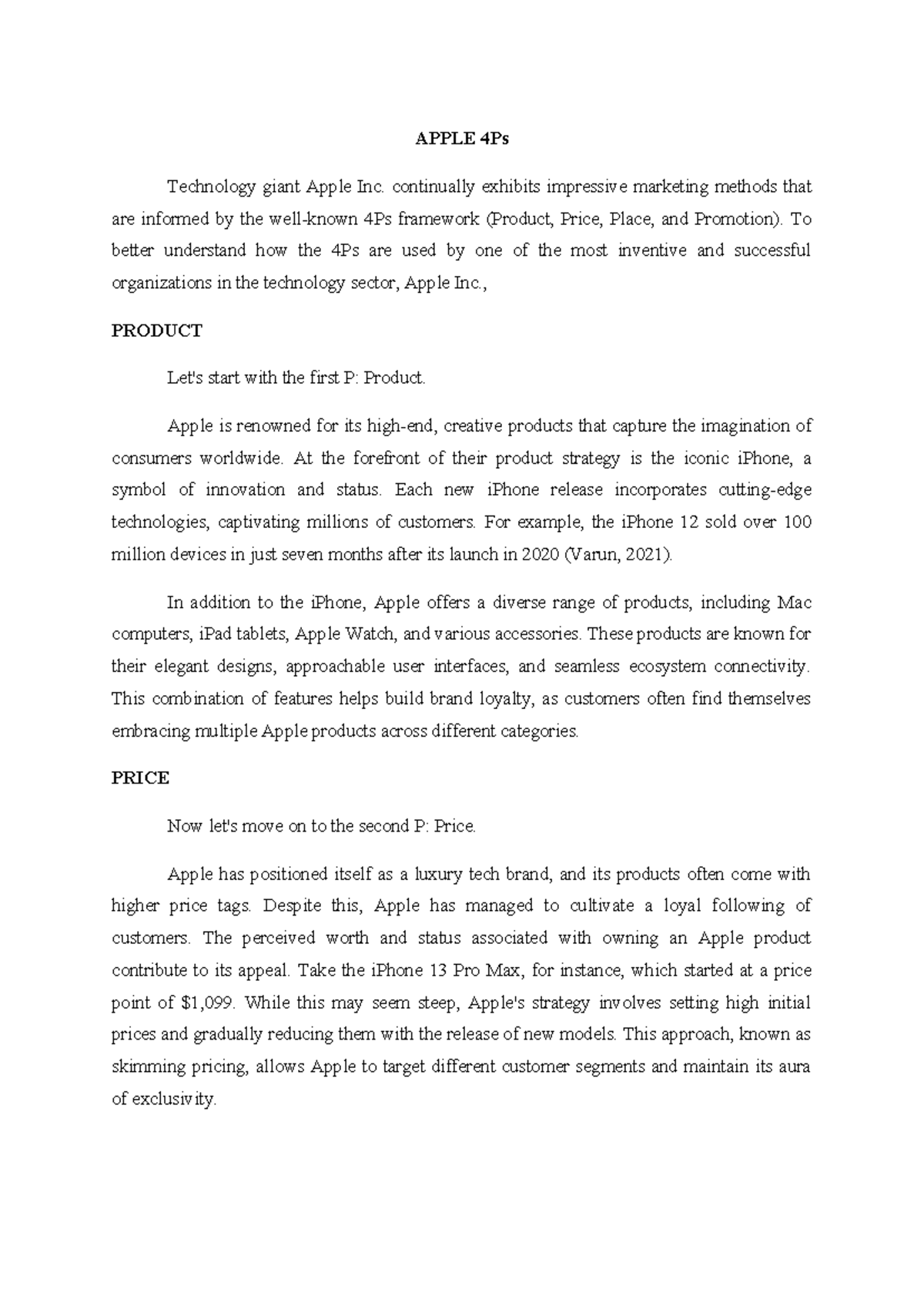 Apple 4Ps Speaker Notes - APPLE 4Ps Technology giant Apple Inc ...