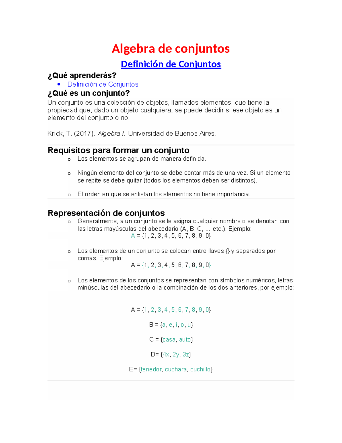 Algebra de Conjuntos - Algebra de conjuntos Definición de Conjuntos ...