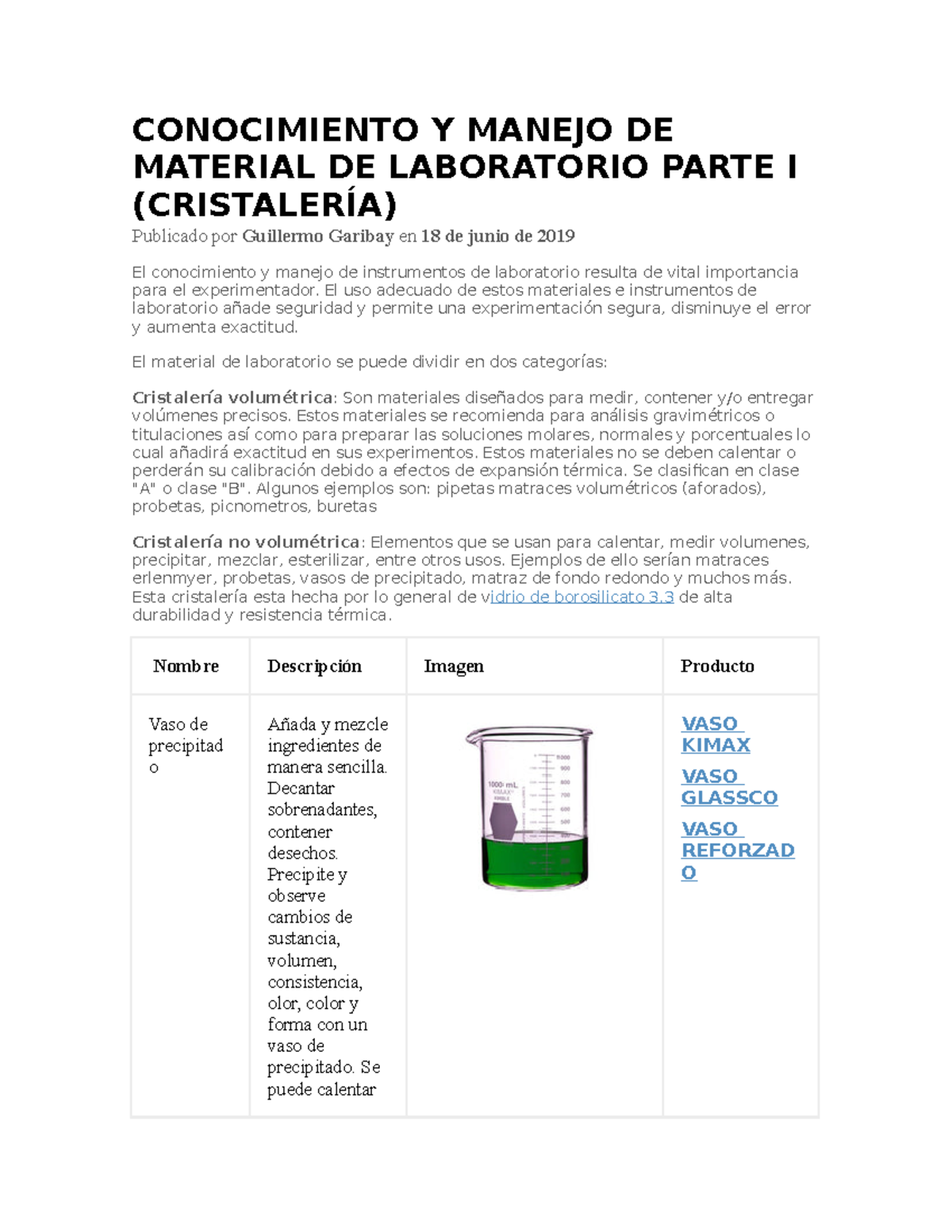 Conocimiento Y Manejo DE Material DE Laboratorio Parte I - CONOCIMIENTO ...